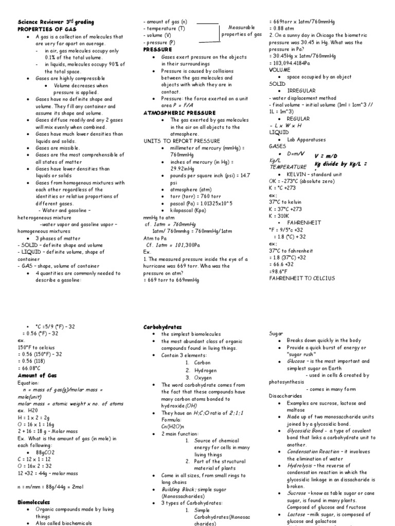 Properties and Behavior of Gases | PDF | Fat | Lipid