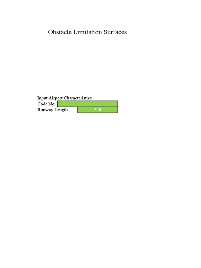 Obstacle Limitation Surfaces: Input Airport Characteristics Code No ...
