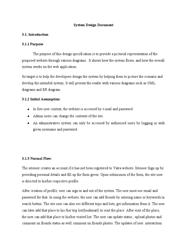 System Design Document 3.1.1 Purpose | PDF | Websites | Use Case