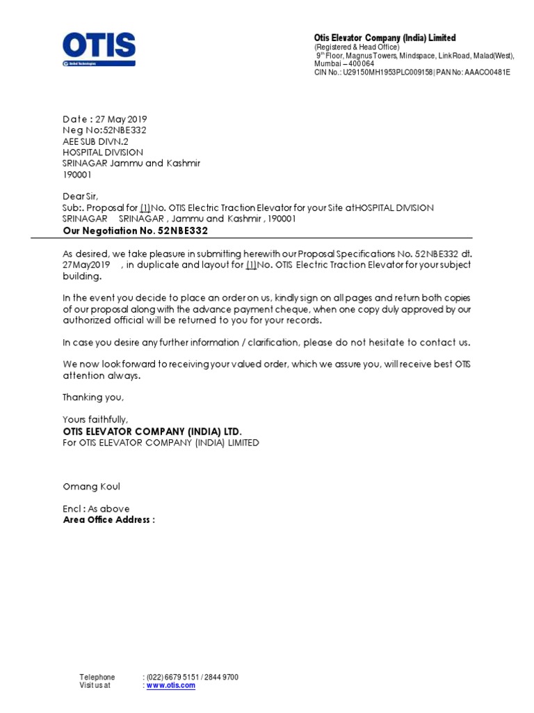 Otis Offer PDF | PDF | Elevator | Taxes