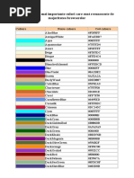 Tabel Coduri și Nume Culori | PDF | Nature