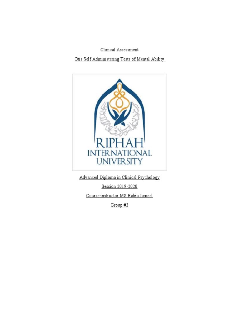Otis IQ Test Results: Score 102 Analysis | PDF | Nonverbal ...