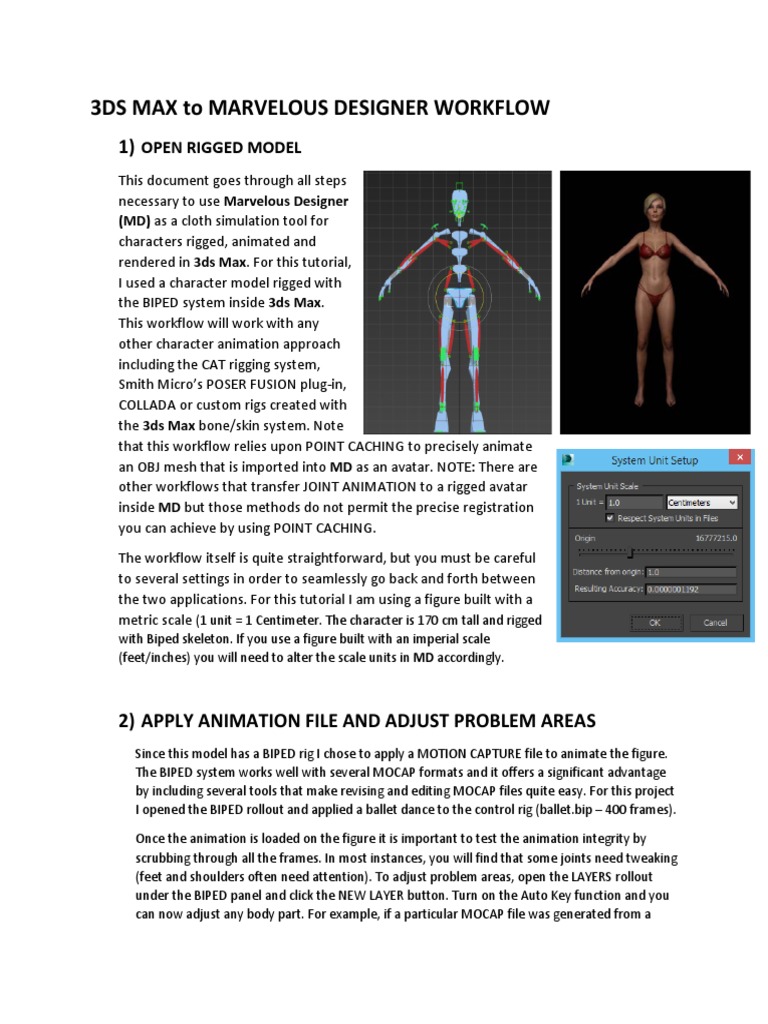 3Ds Max To Marvelous Designer Workflow: Open Rigged Model | PDF ...