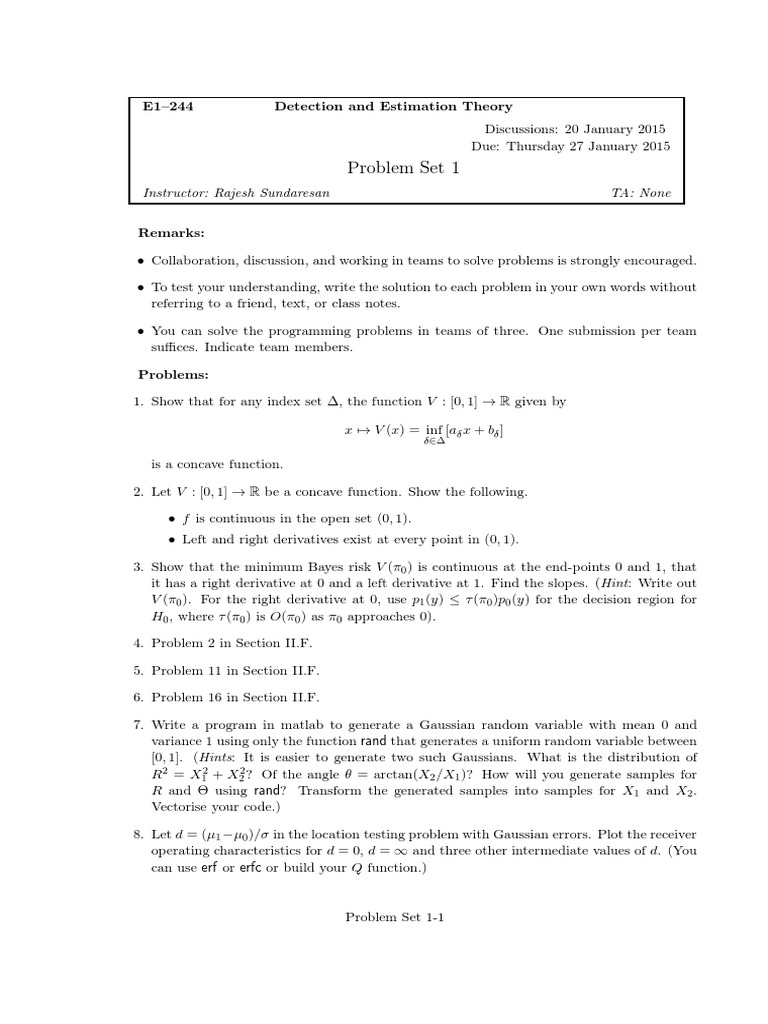 Problem Set 1 | PDF