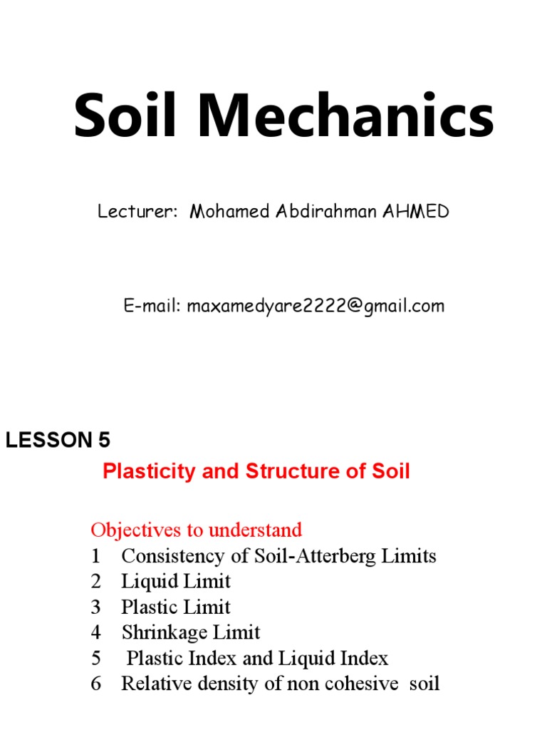 Lesson 05 Cohensive and Non-Cohensive Soil | PDF | Physics | Physical ...