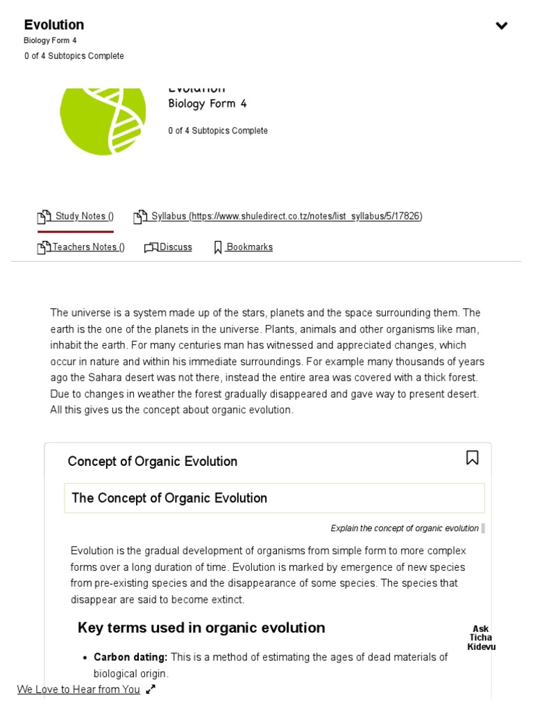 Organic Evolution | PDF