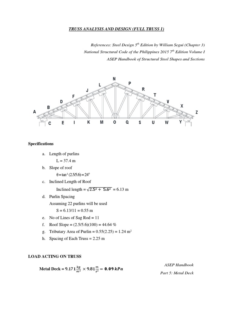 Structural Analysis and Design of a Full Truss Roof System for a 37.4 ...
