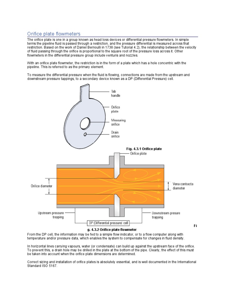 Orifice Plate Flow Meters | PDF | Flow Measurement | Chemical Engineering