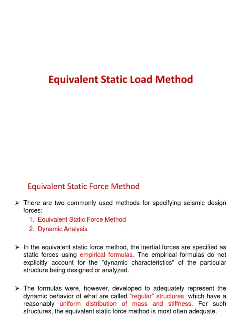 Equivalent Static Load Method | PDF | Solid Mechanics | Force