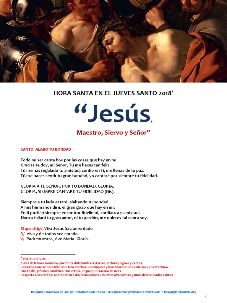Hora Santa en El Jueves Santo 2018 PDF | PDF | Oración | eucaristía