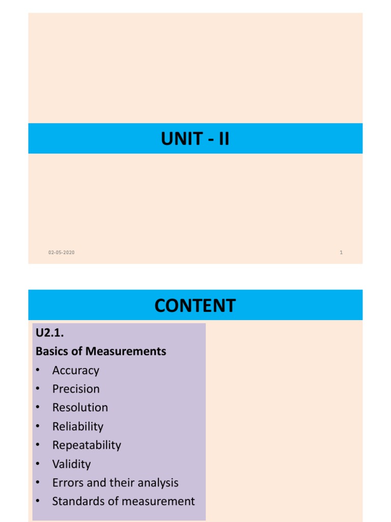 EIM - Unit II PDF | PDF | Observational Error | Errors And Residuals