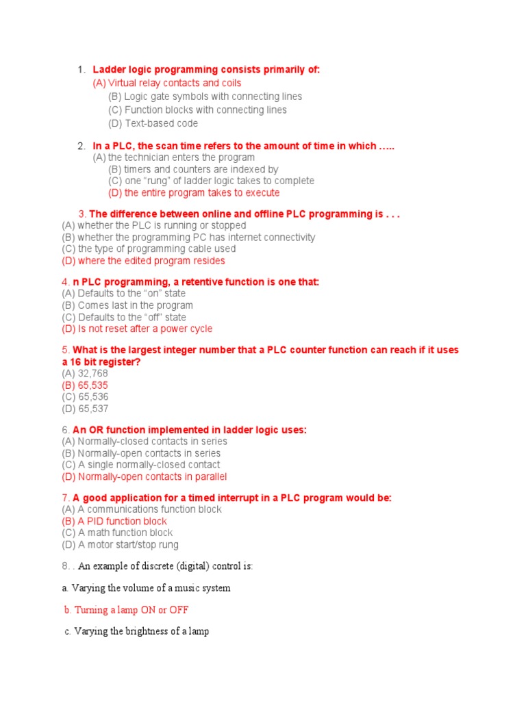 Ladder Logic Programming Consists Primarily of | PDF