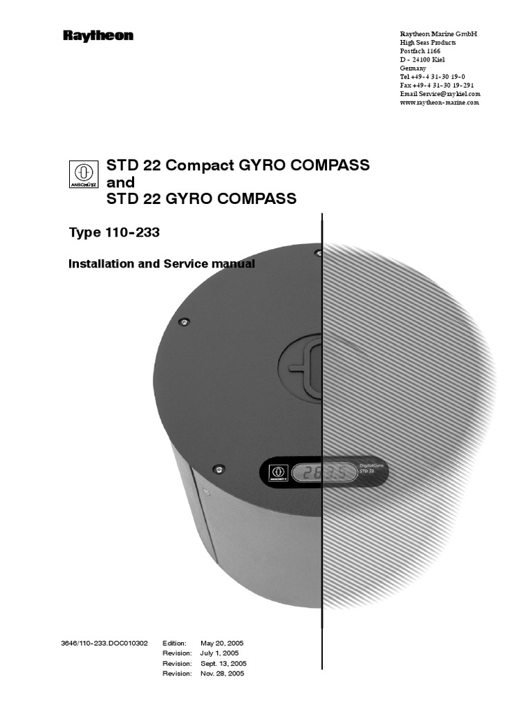 Service Manual, Gyro Compass Standard 22 2005 PDF | PDF | Compass ...