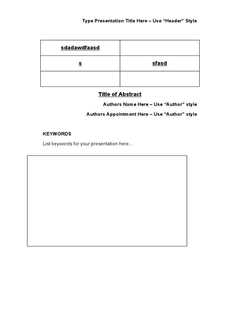 Abstract Template | PDF