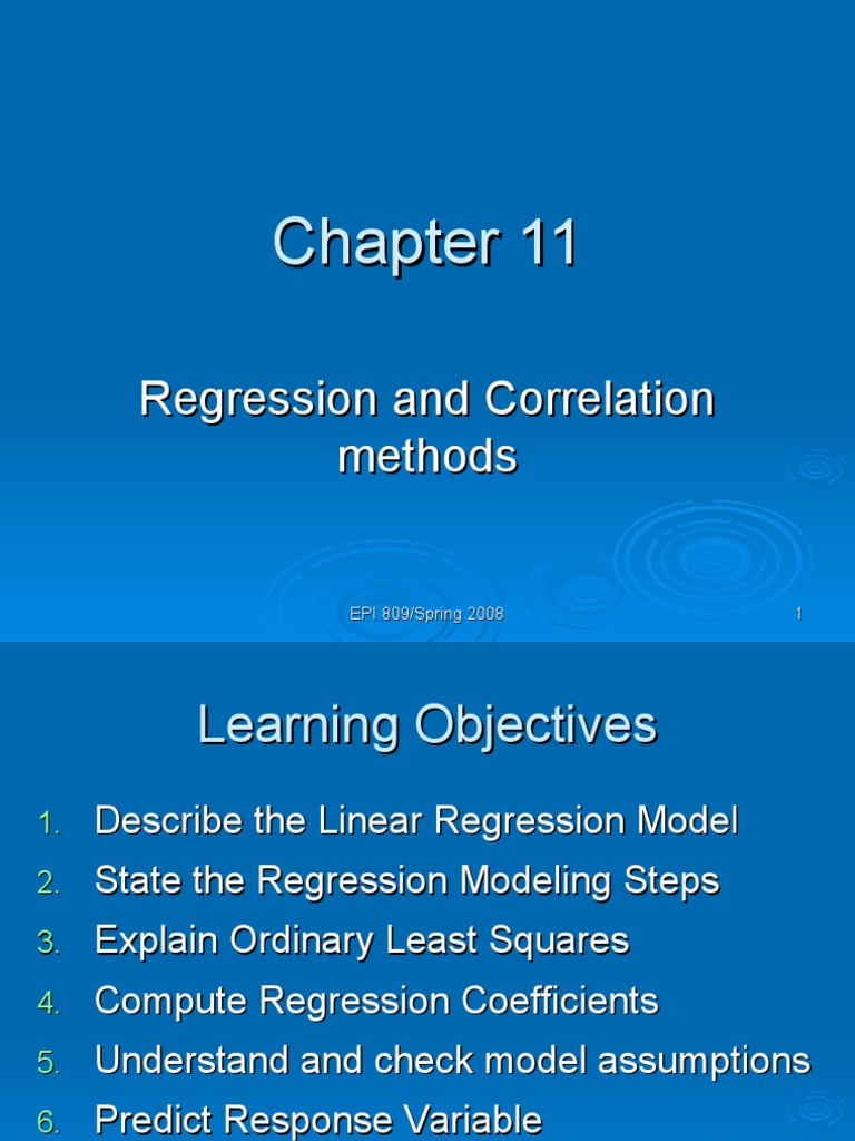 Fu Ch11 Linear Regression | PDF | Regression Analysis | Correlation And Dependence