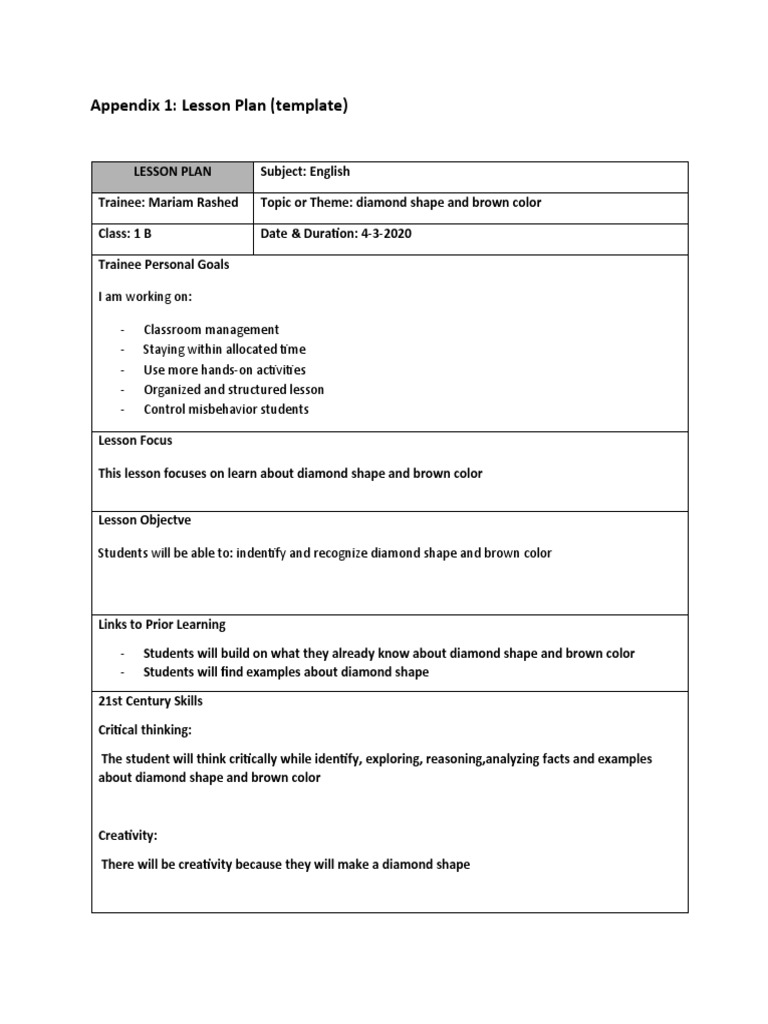 Shape and Color | PDF | Lesson Plan | Teaching