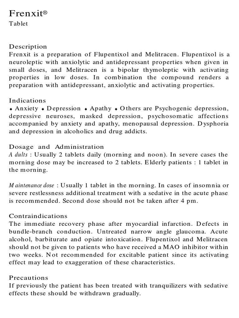 Frenxit | PDF | Antidepressant | Antipsychotic