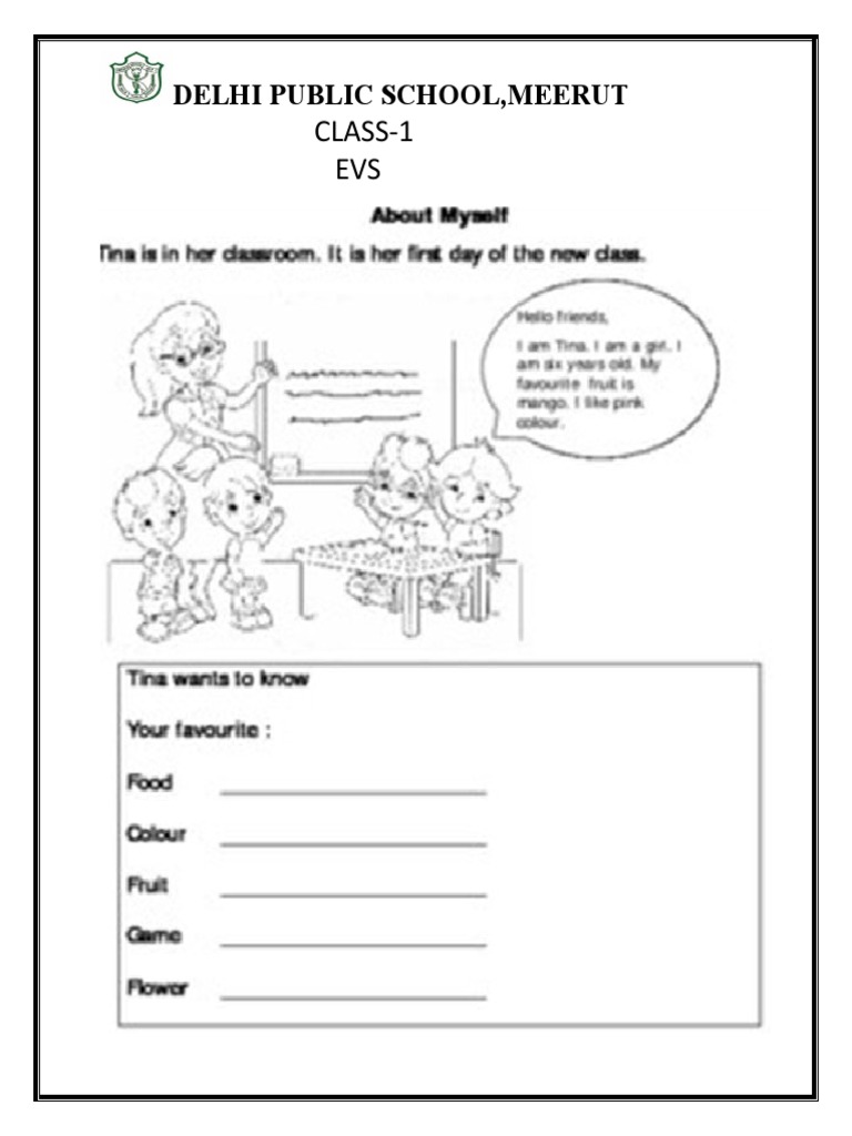 Class-1 EVS: Delhi Public School, Meerut | PDF