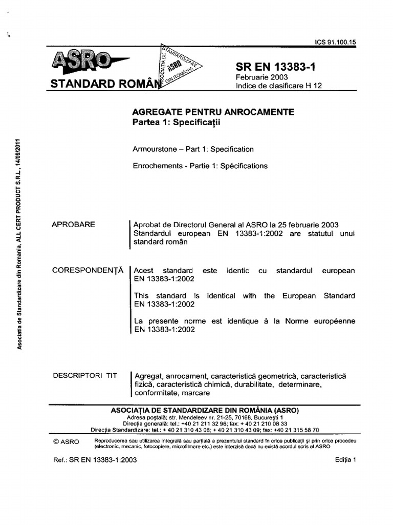 EN 13383-1 - Specifications PDF | PDF