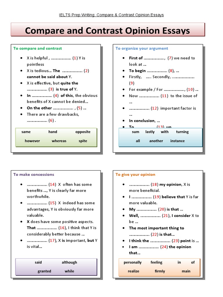 Guide to Structuring and Developing an Effective Compare and Contrast ...