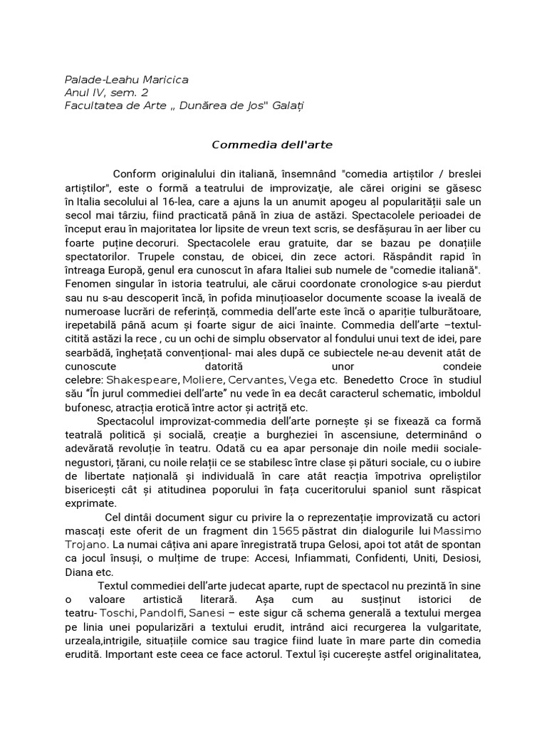 Commedia Dell Arte | PDF