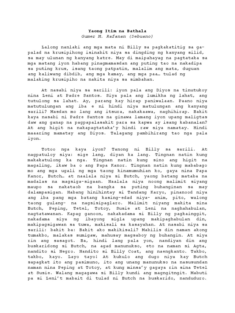 Yaong Itim Na Bathala | PDF