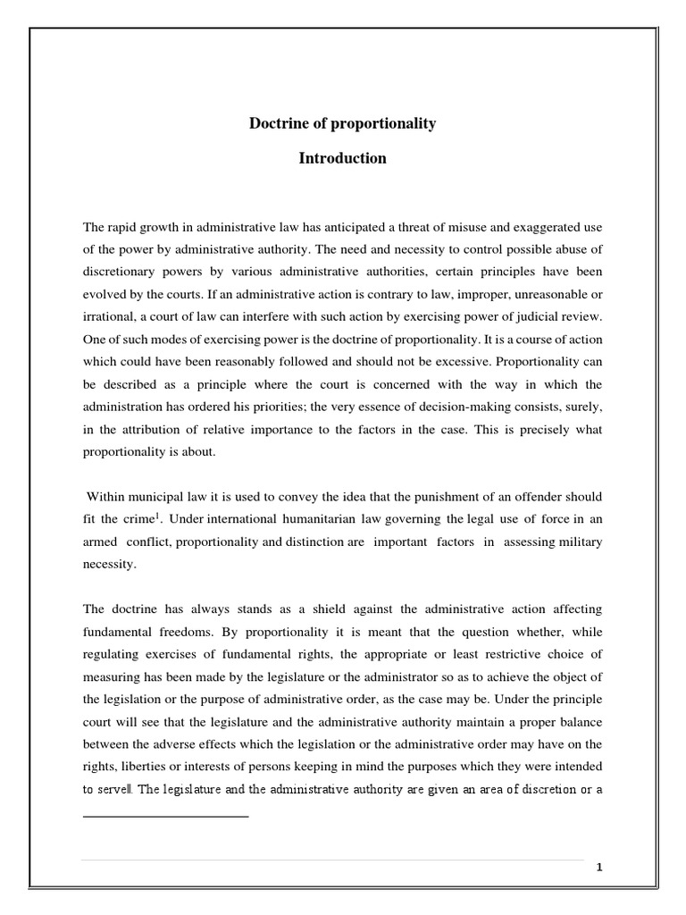 Doctrine of Proportionality | PDF | Ethical Principles | Common Law