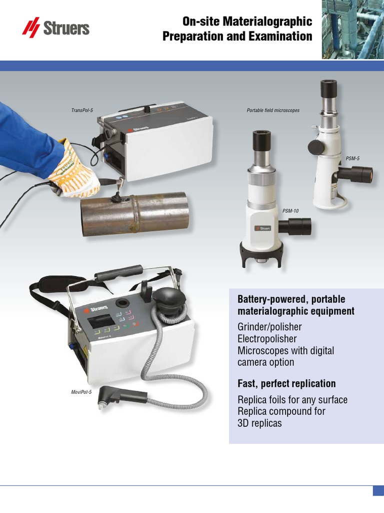 On-Site Materialographic Preparation and Examination: Battery-Powered ...