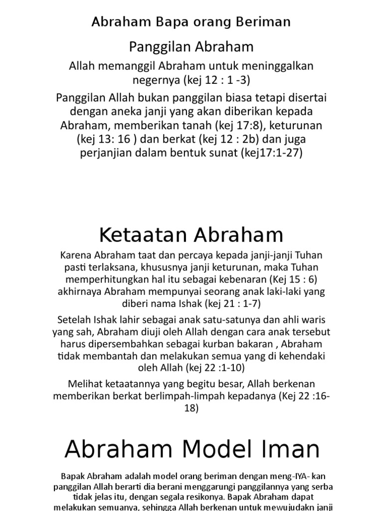 Abraham Bapa Orang Beriman | PDF