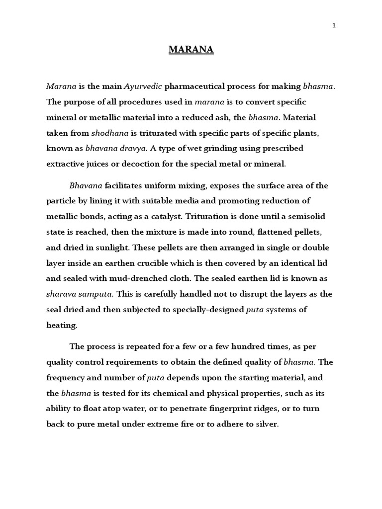 Marana: Marana Is The Main Ayurvedic Pharmaceutical Process For Making ...
