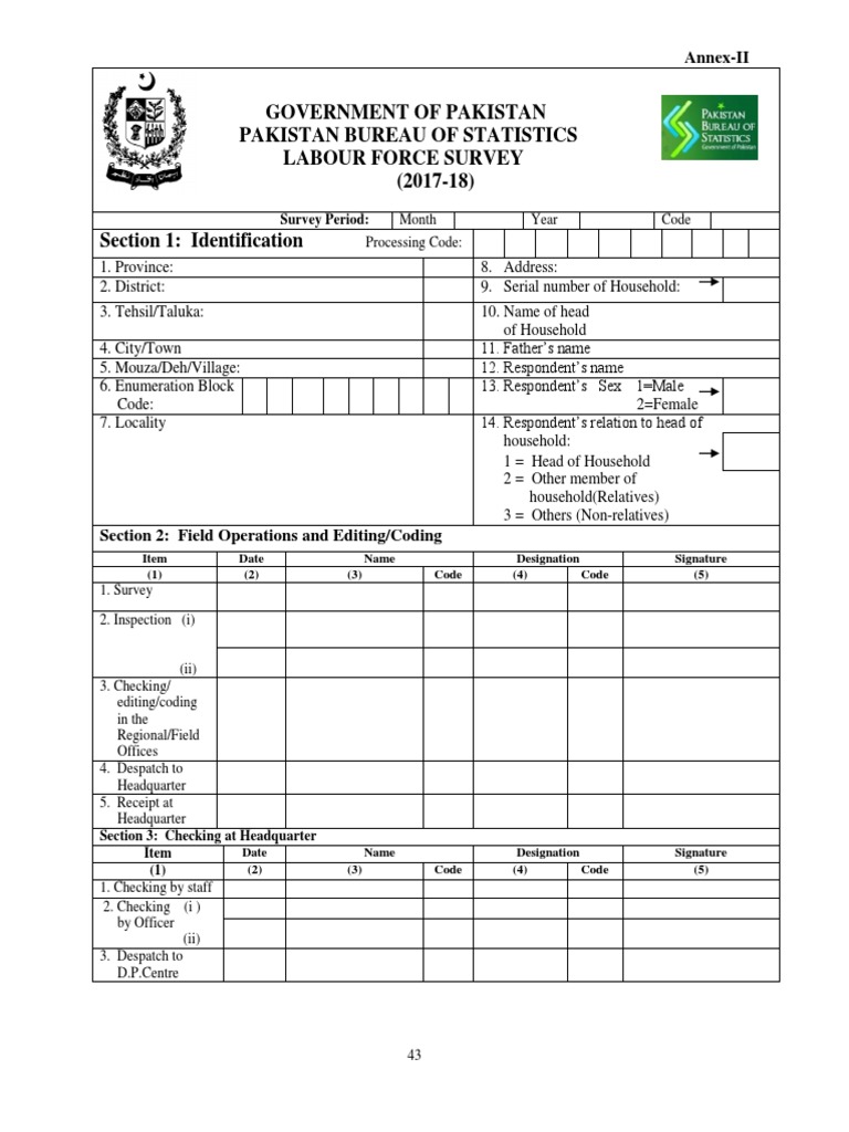 Pakistan Labour Force Survey 2017-18 | PDF | Piece Work | Employment