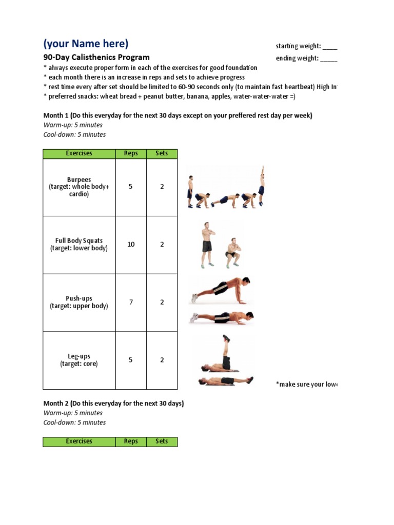 Calisthenics Program | PDF