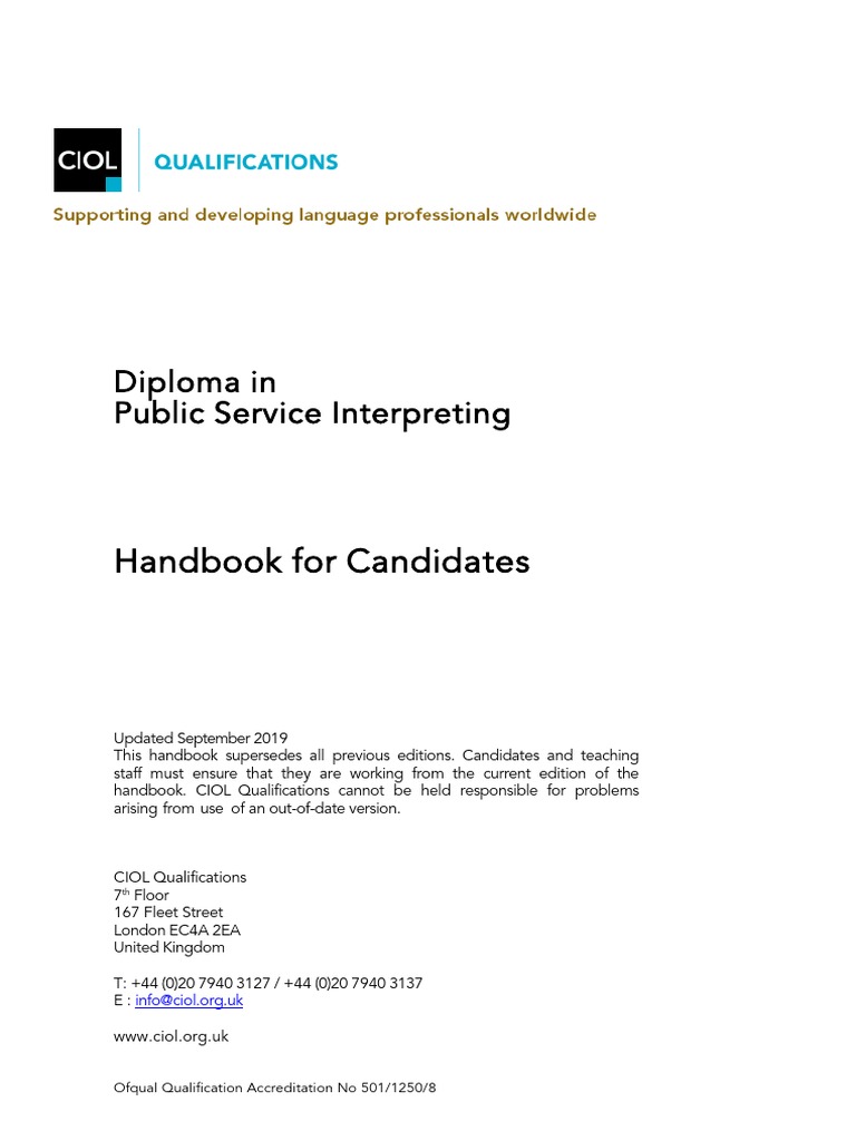 DPSI Handbook Sep 2019 | PDF | Language Interpretation | Translations