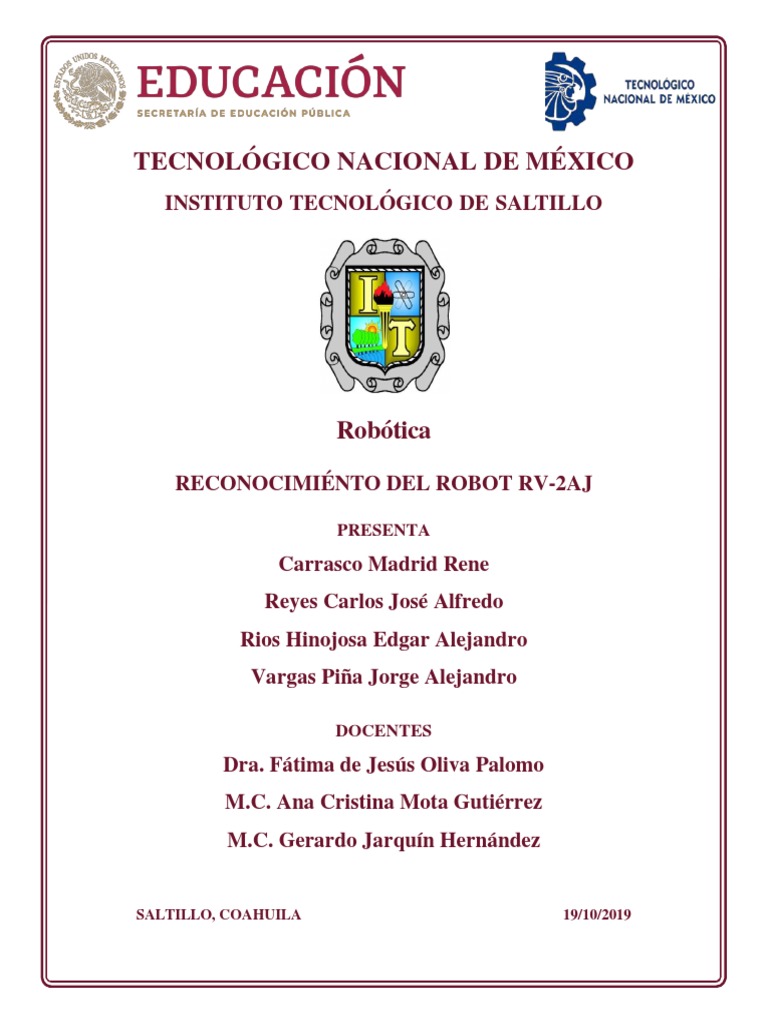 Reporte de Práctica 1 - Robotica - Componentes de Un Robot | PDF ...