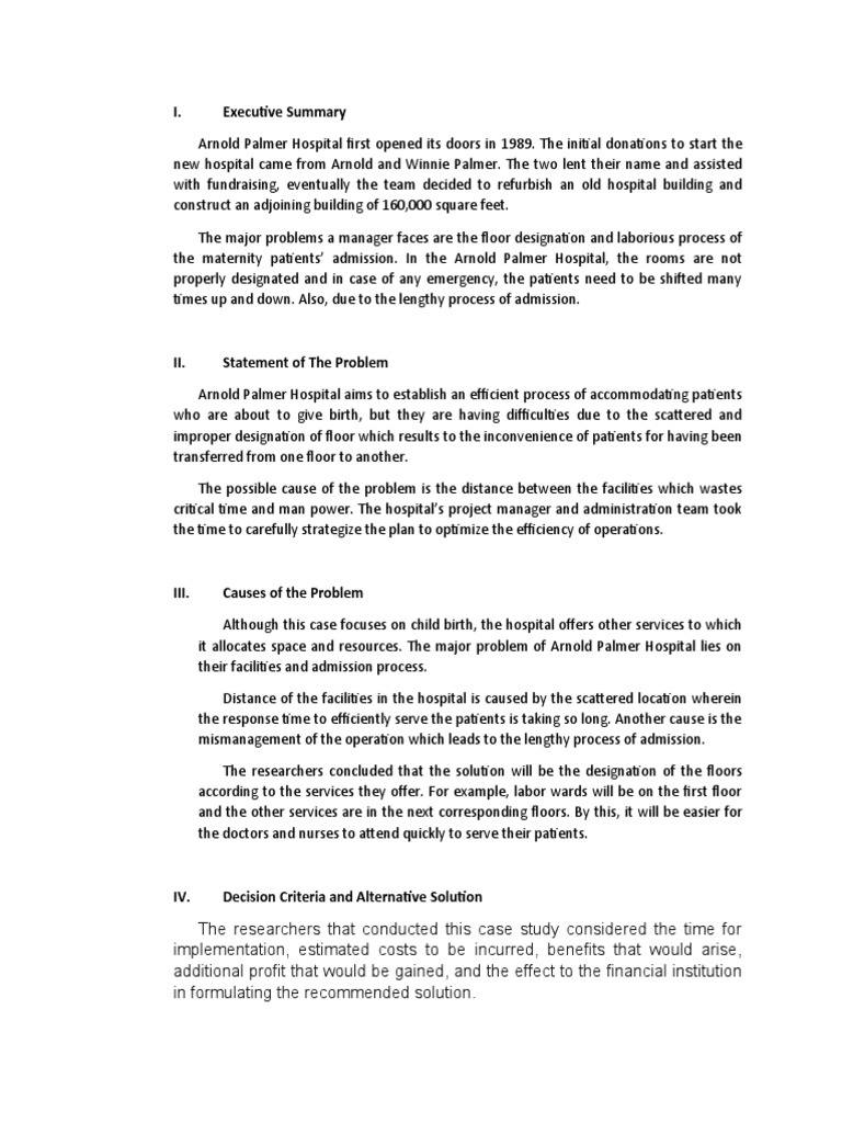 Executive Summary | PDF | Hospital | Patient