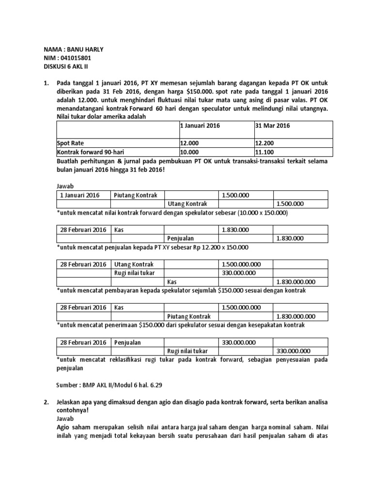 Diskusi 6 AKL II - Banu Harly | PDF