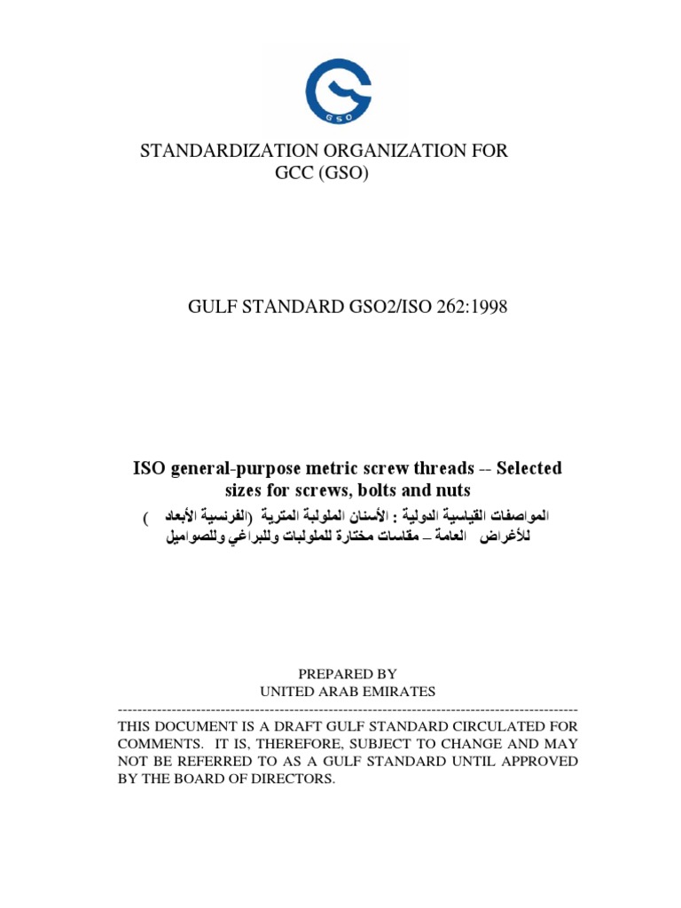 Iso 262 - 1998 (E) | PDF | Metalworking | Screw