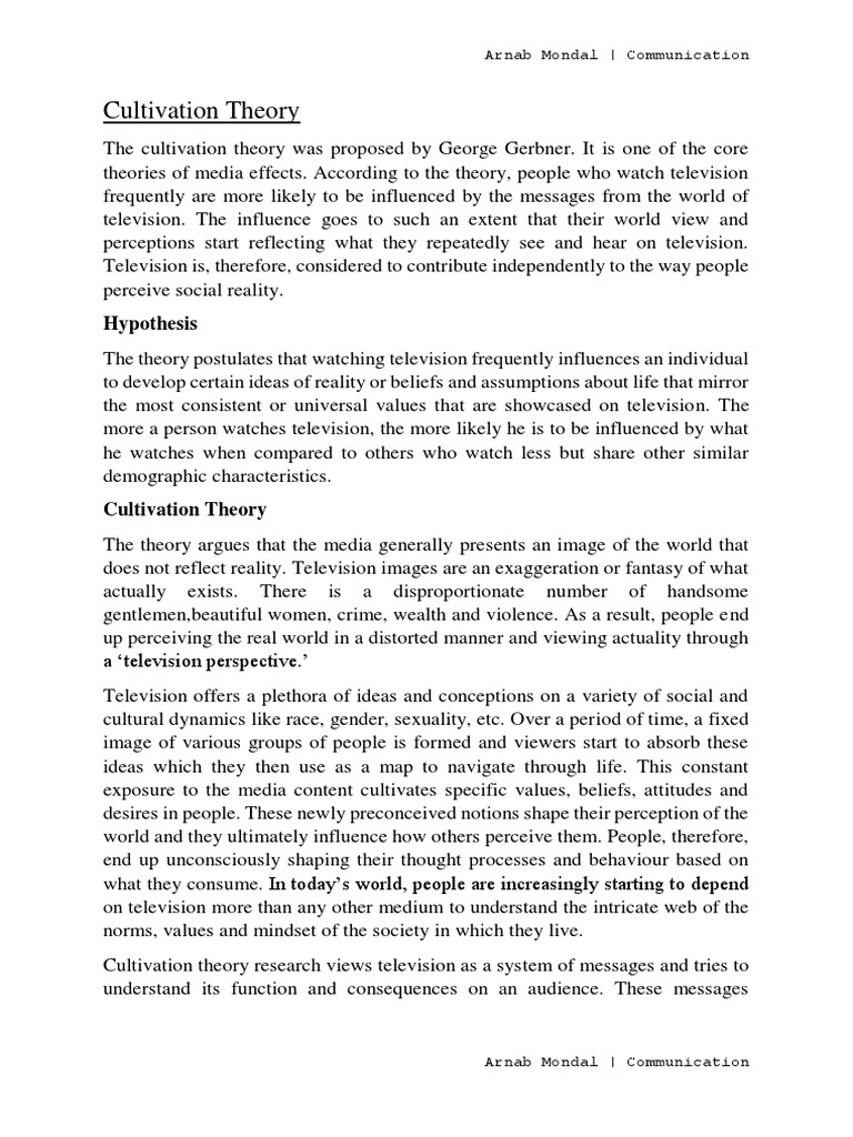 Cultivation Theory PDF | PDF | Communication | Social Psychology