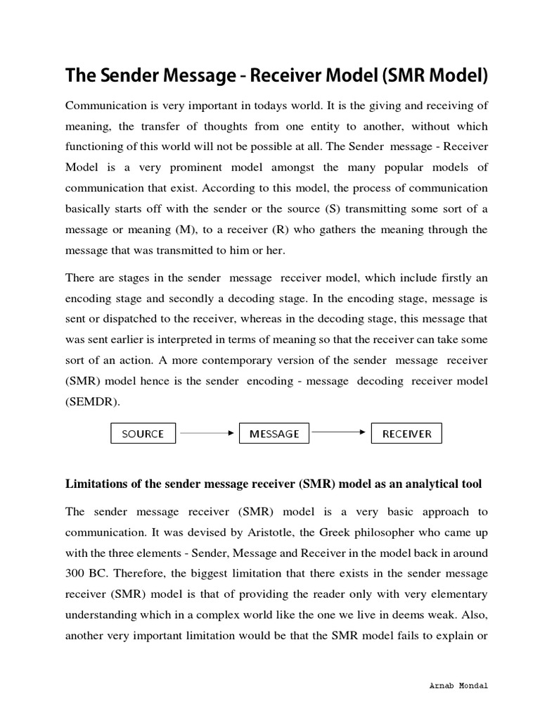 SMR Model PDF | PDF | Cybernetics | Communication