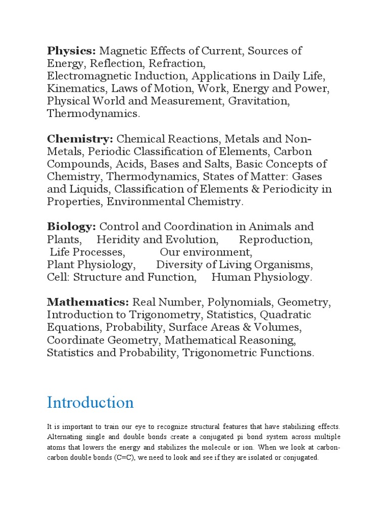 Kvpy Syllabus | PDF | Molecular Orbital | Chemical Bond