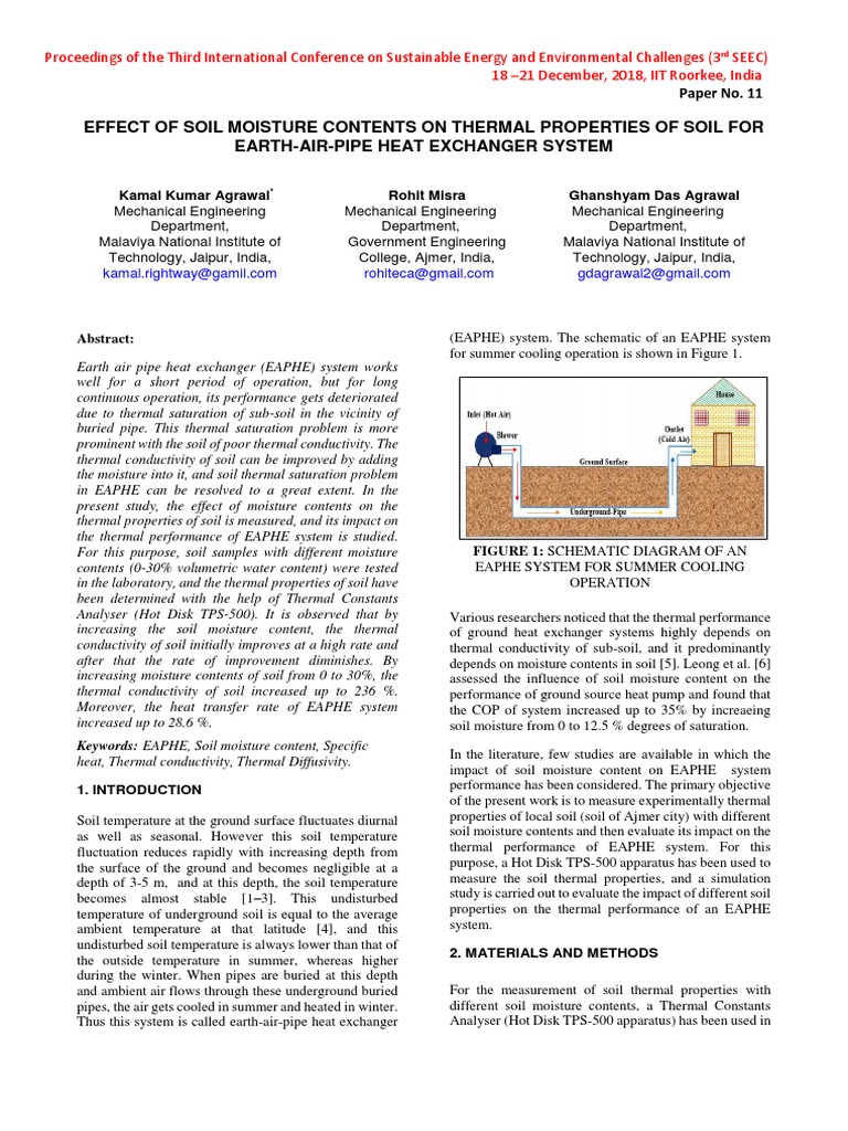 2018 Agrawal 3rd SEEC Conference IIT Roorkee (Paper 11) | PDF | Soil | Heat Transfer