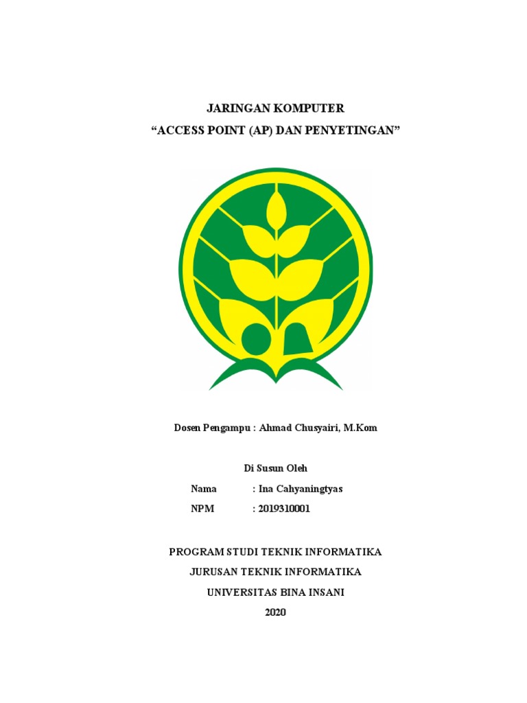 Makalah Access Point Dan Penyetingan | PDF | Seni | Komputer