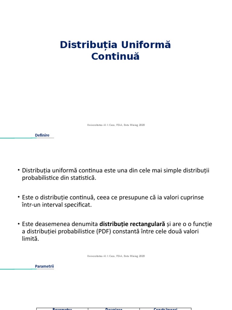 Distributia Uniforma Continua | PDF