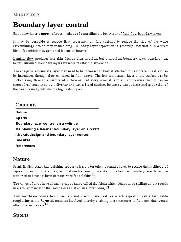 Boundary Layer Control | PDF | Vehicle Design | Building Engineering