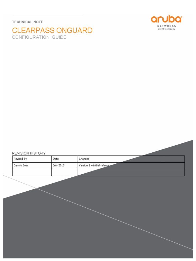 ClearPass OnGuard Configuration Guide | PDF | Load Balancing (Computing ...