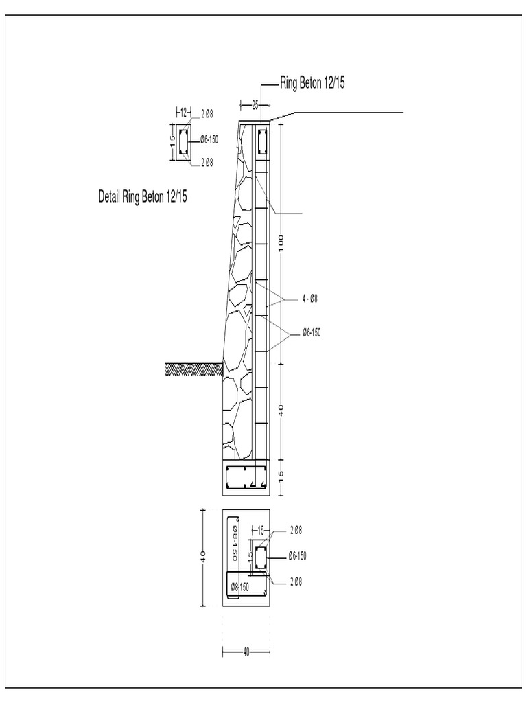 Detail Penulangan Talud Tinggi 1 M | PDF