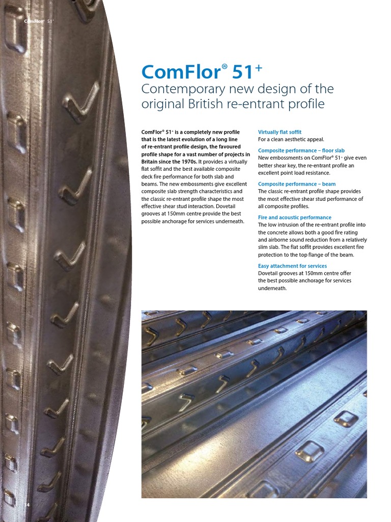COMFLOR 51+TATA Steel Composite Floor Deck | PDF | Materials | Civil ...