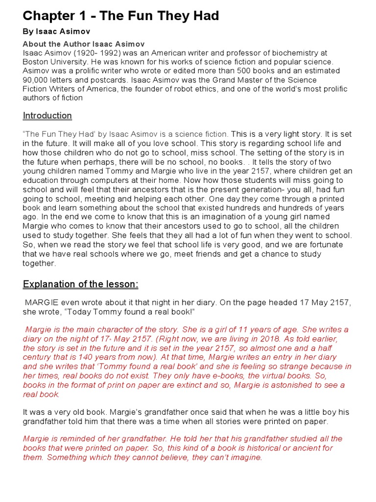 The Fun They Had | PDF | Isaac Asimov | Books