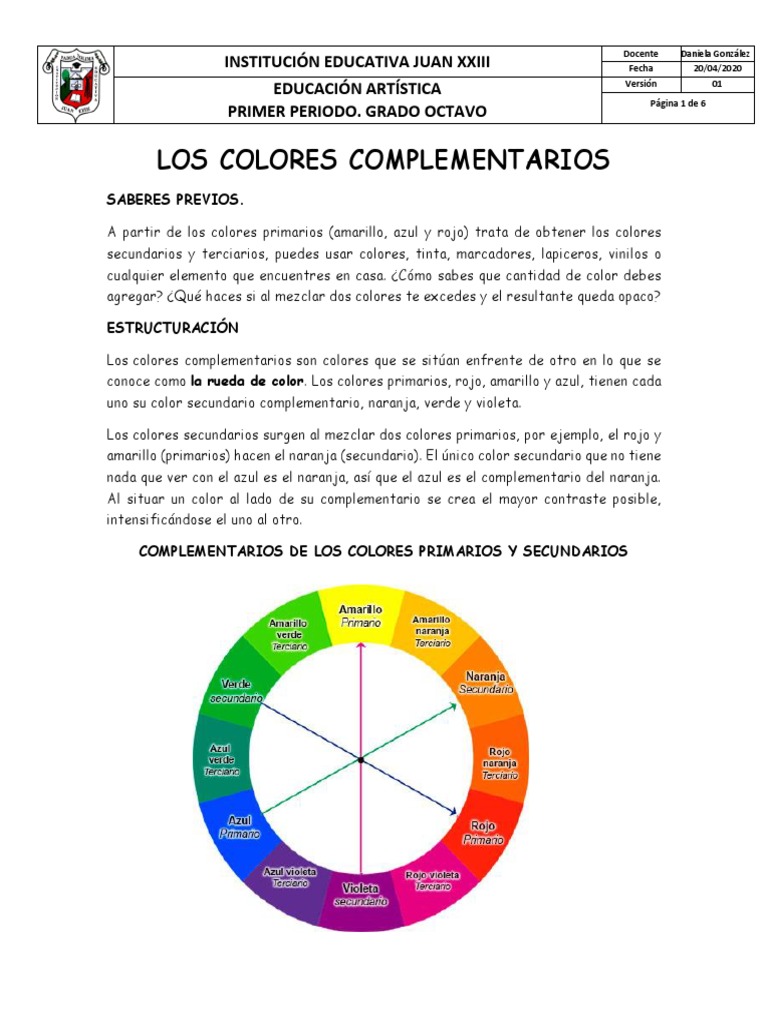 Los Colores Complementarios | PDF | Amarillo | Color