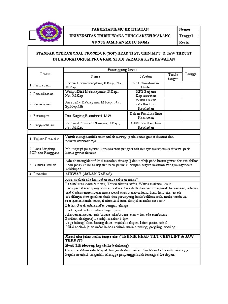 Sop Head Tilt Chin Lift Jaw Thrust 3 Pdf